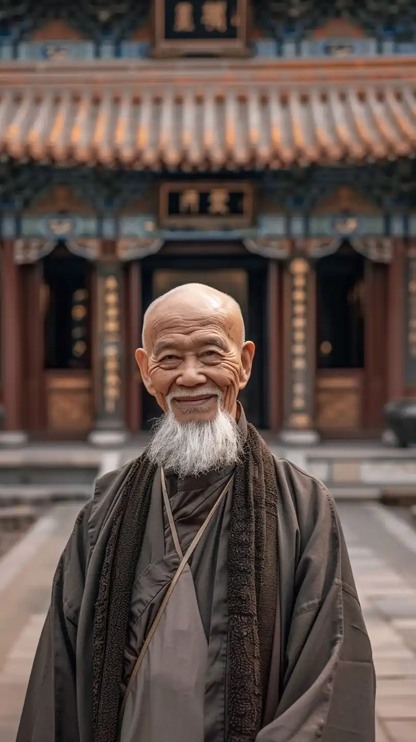 Midjourney Prompt: Chinese Monk Temple Portrait - Prompt Library