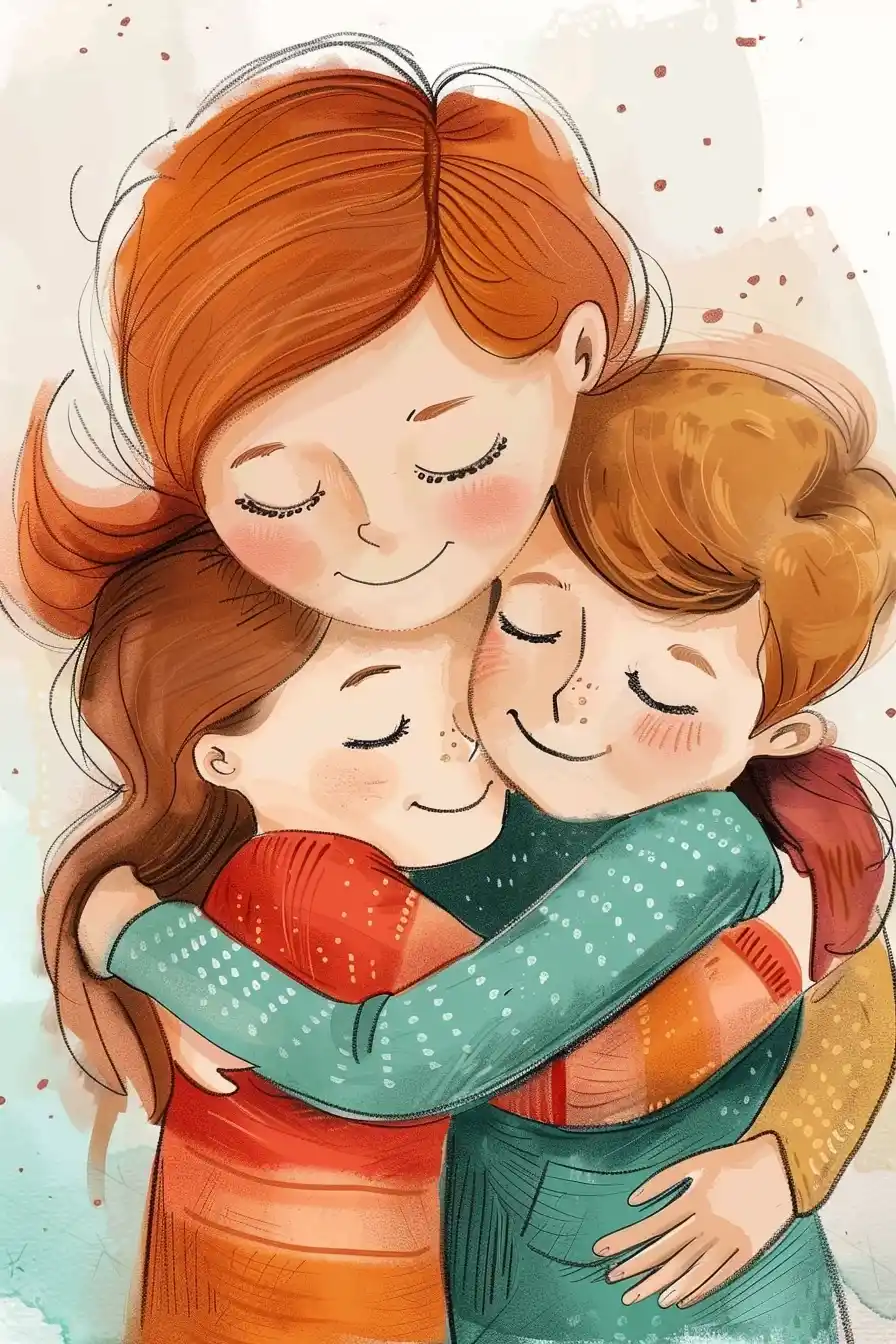 Midjourney Prompt: Family Hug Sketch - Prompt Library