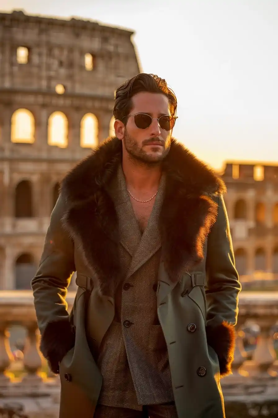 Midjourney Prompt: Italian Man At Coliseum - Prompt Library