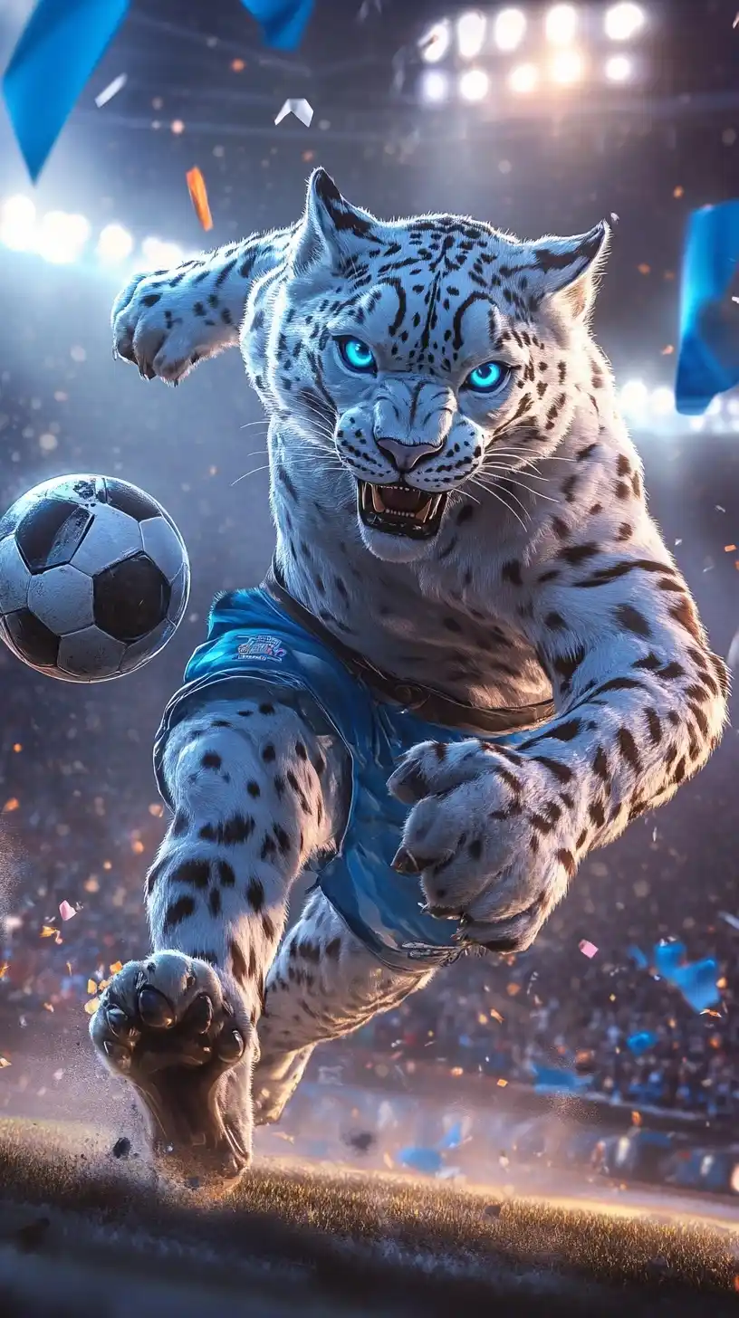 Midjourney Prompt: Dynamic Snow Leopard Mascot - Prompt Library