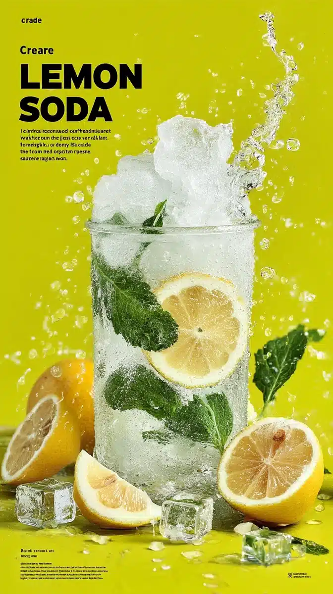 Midjourney Prompt: Lemon Soda Poster Design - Prompt Library